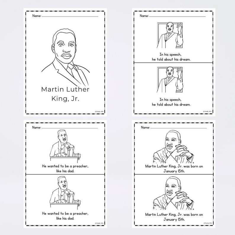 Martin Luther King Reading Activity, Coloring Page, Reading Worksheets ...