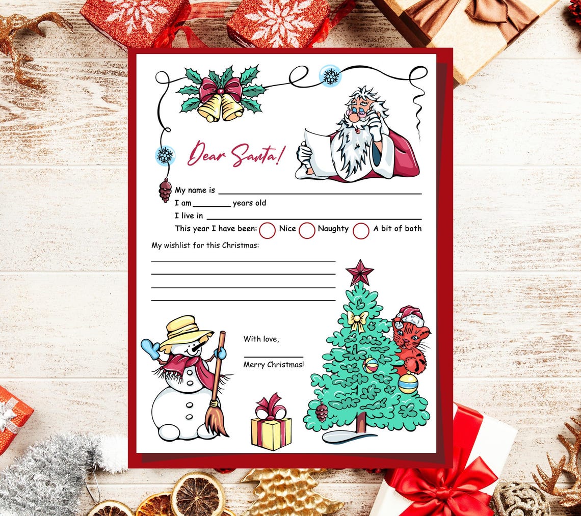 Letter to Santa, Santa Letter Printable, Kids Letter to Santa ...