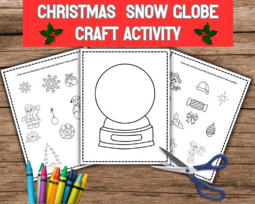 Snow Globe Craft Activity, Christmas Activities, Cut and Paste ...