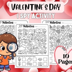 Kids Valentine's Day I Spy Activity, Valentine I Spy for Kids ...