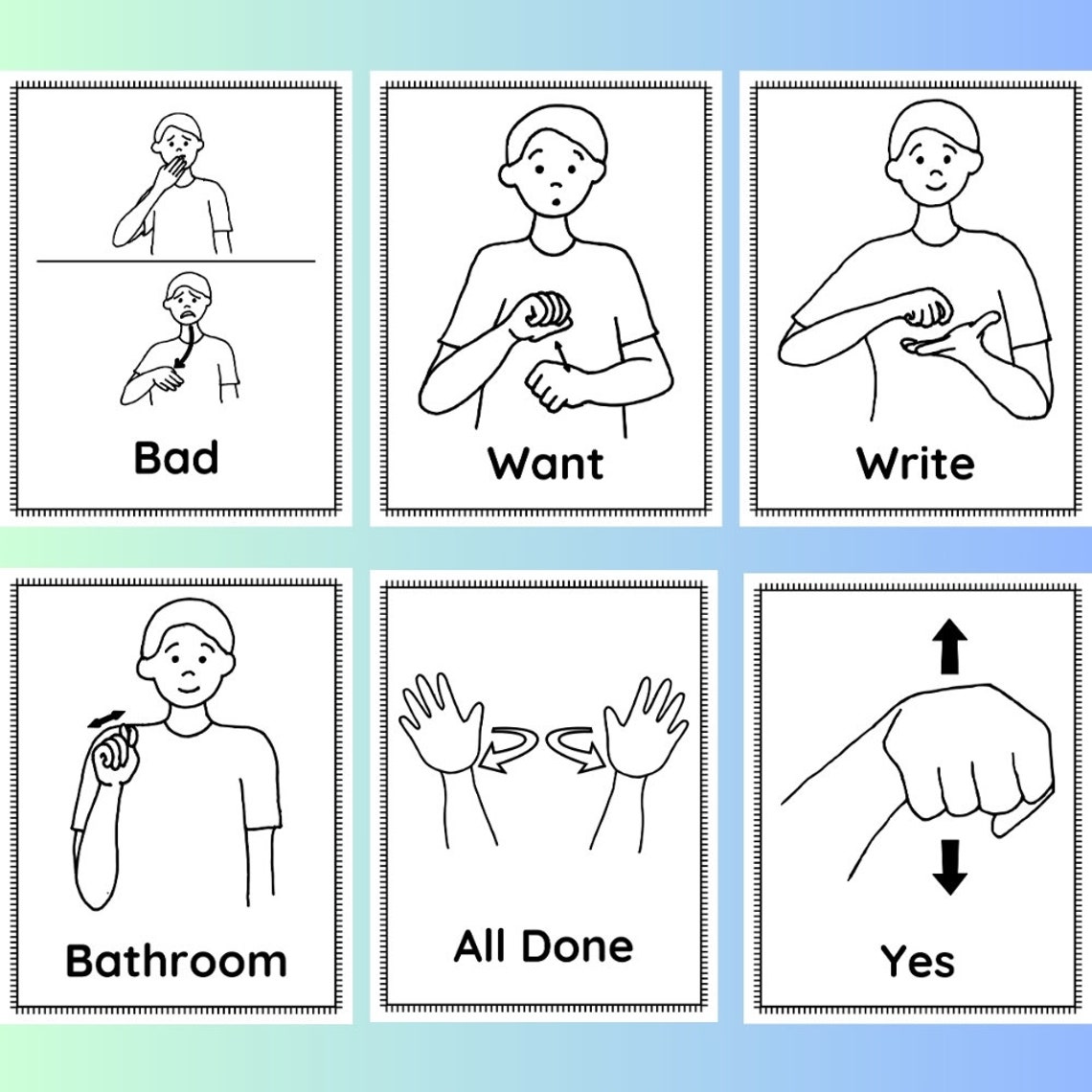 Asl Classroom Sign Posters, Asl Learning for Kids, Sign Language Poster ...