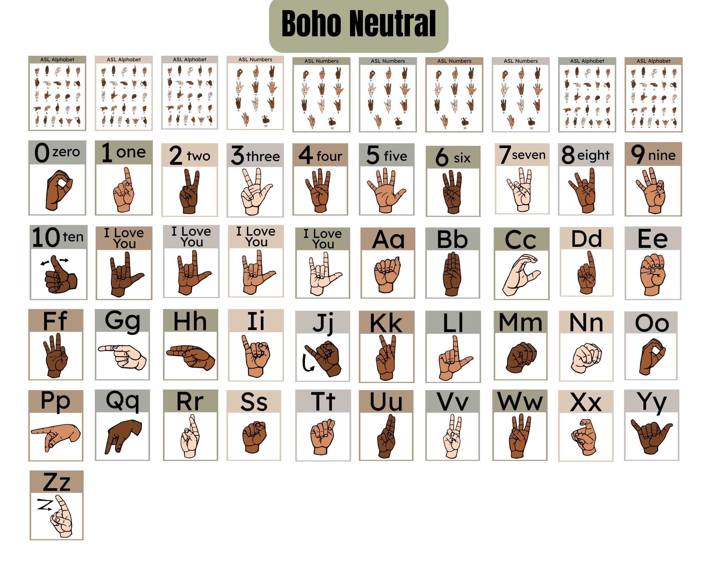 Sign Language Posters, Sign Language Learning for Kids, Asl Download ...