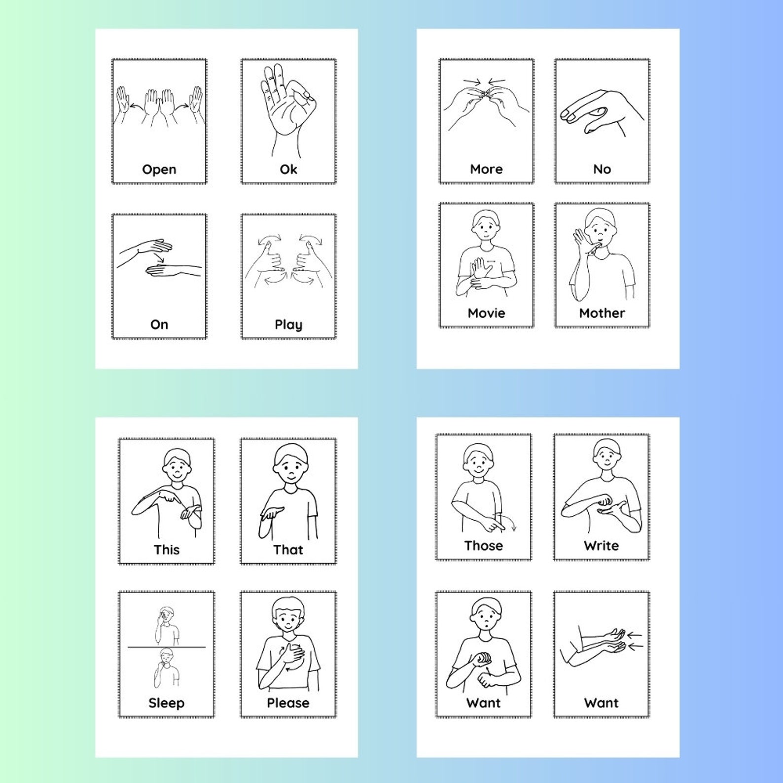 Asl Classroom Sign Posters, Asl Learning for Kids, Sign Language Poster ...