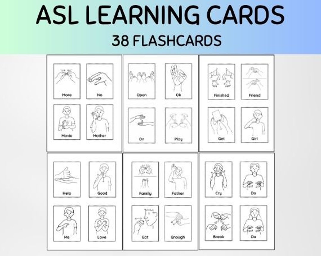 Asl Classroom Flashcards, Asl Learning for Kids, Sign Language Poster ...