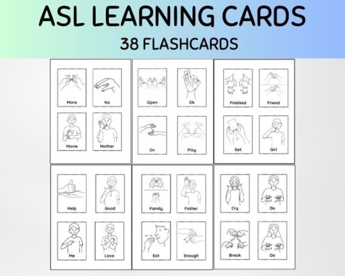 Asl Classroom Flashcards, Asl Learning for Kids, Sign Language Poster ...
