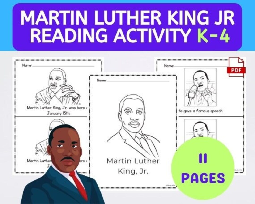Martin Luther King Reading Activity, Coloring Page, Reading Worksheets ...