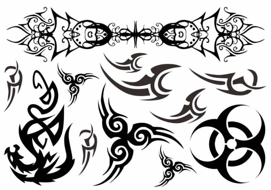 Tribal Tattoos - Temporary Tattoos - A5 Sheet - Etsy