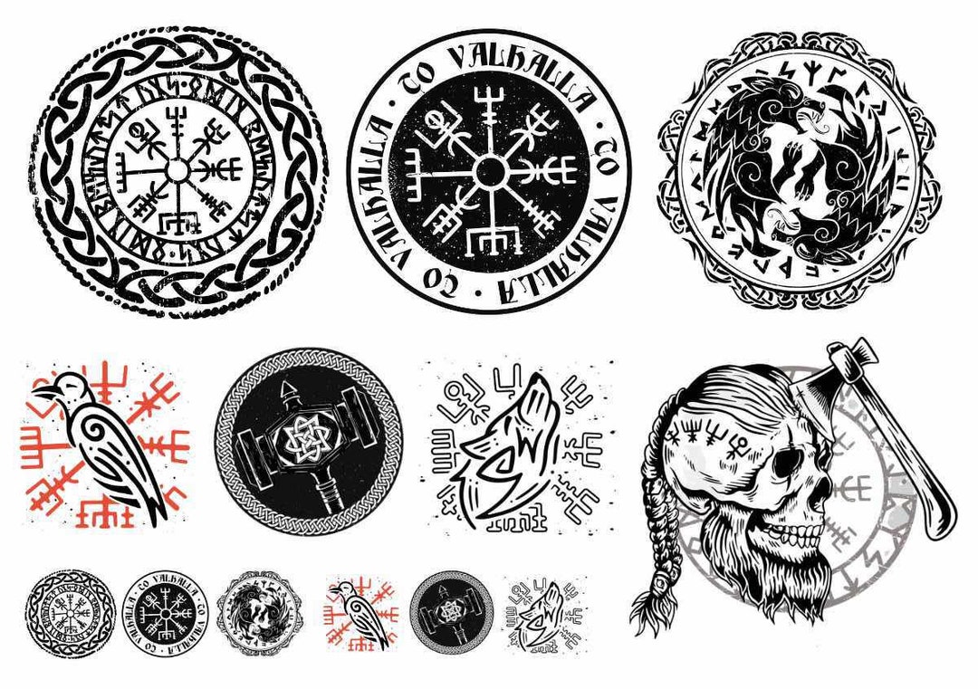 Wiking Valhalla Tattoos - Temporary Tattoos - A5 Sheet - Etsy
