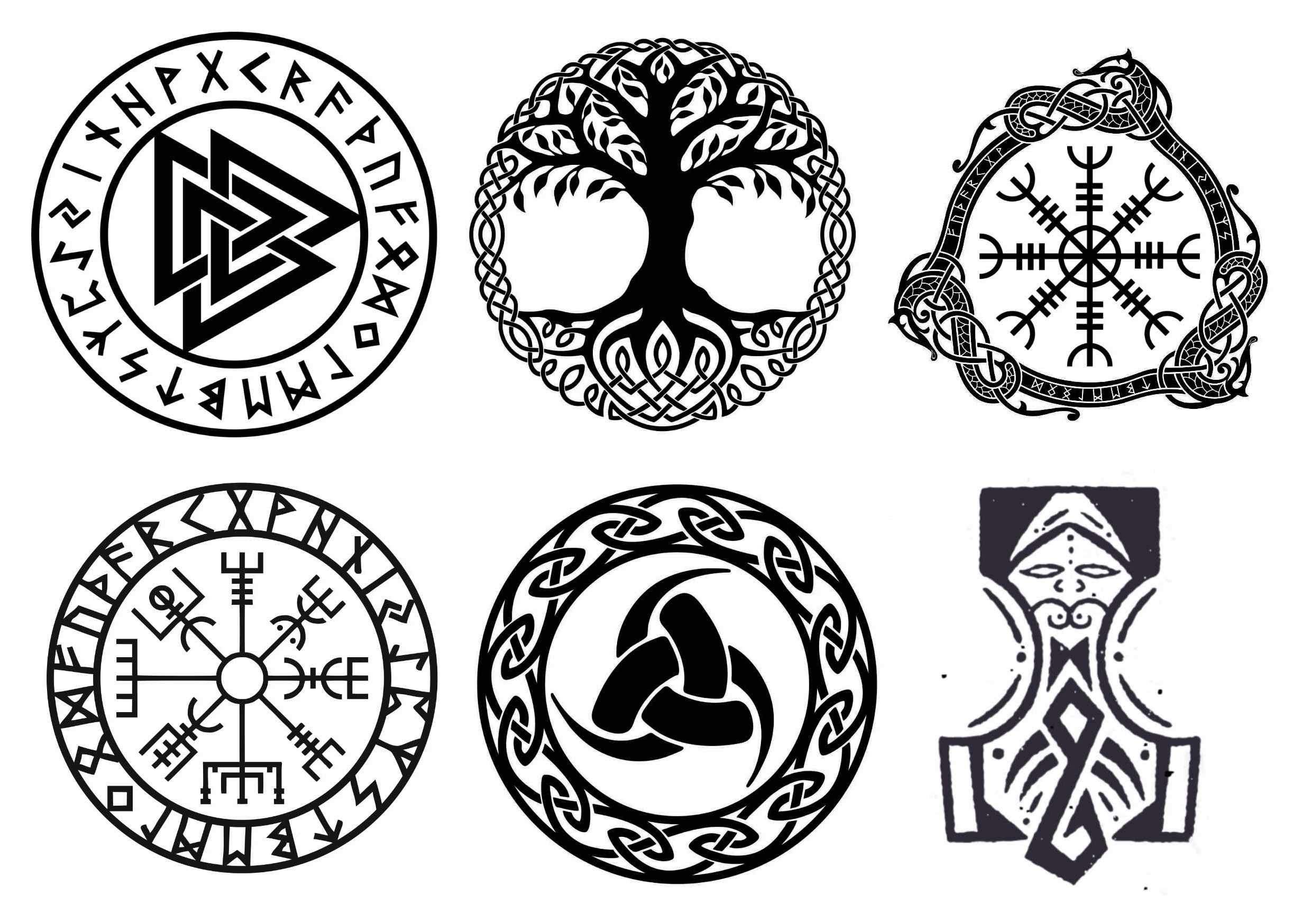 Viking Symbols Tattoos - Temporary Tattoos - A5 Sheet - Etsy