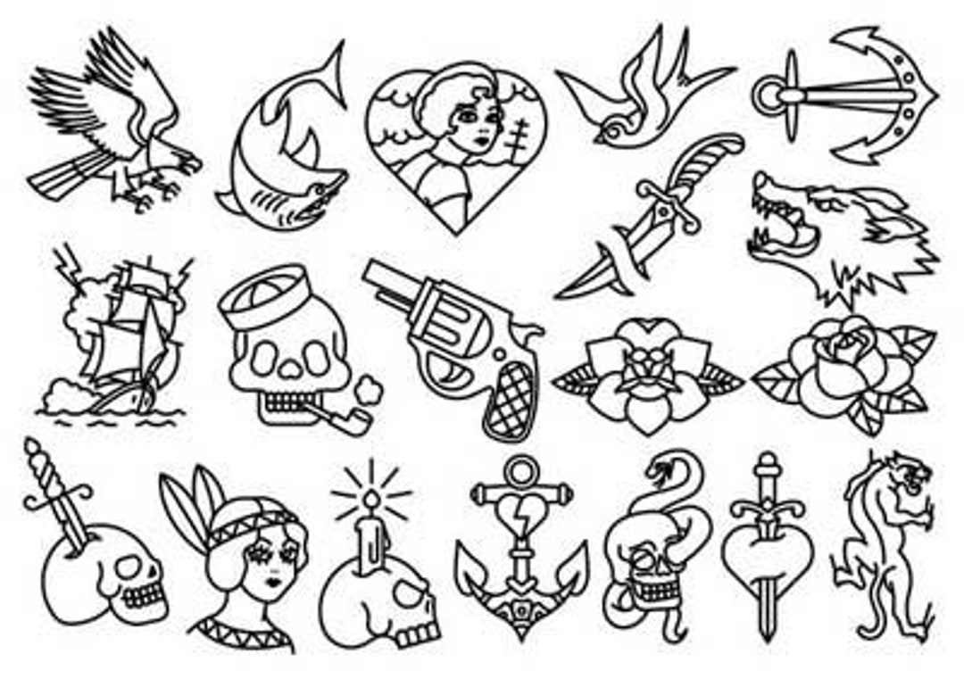 Icons Tattoos - Temporary Tattoos - A5 Sheet - Etsy