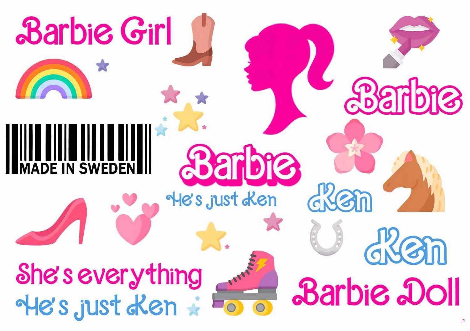 Barbie and Ken Tattoos - Temporary Tattoos - A5 Sheet - Etsy