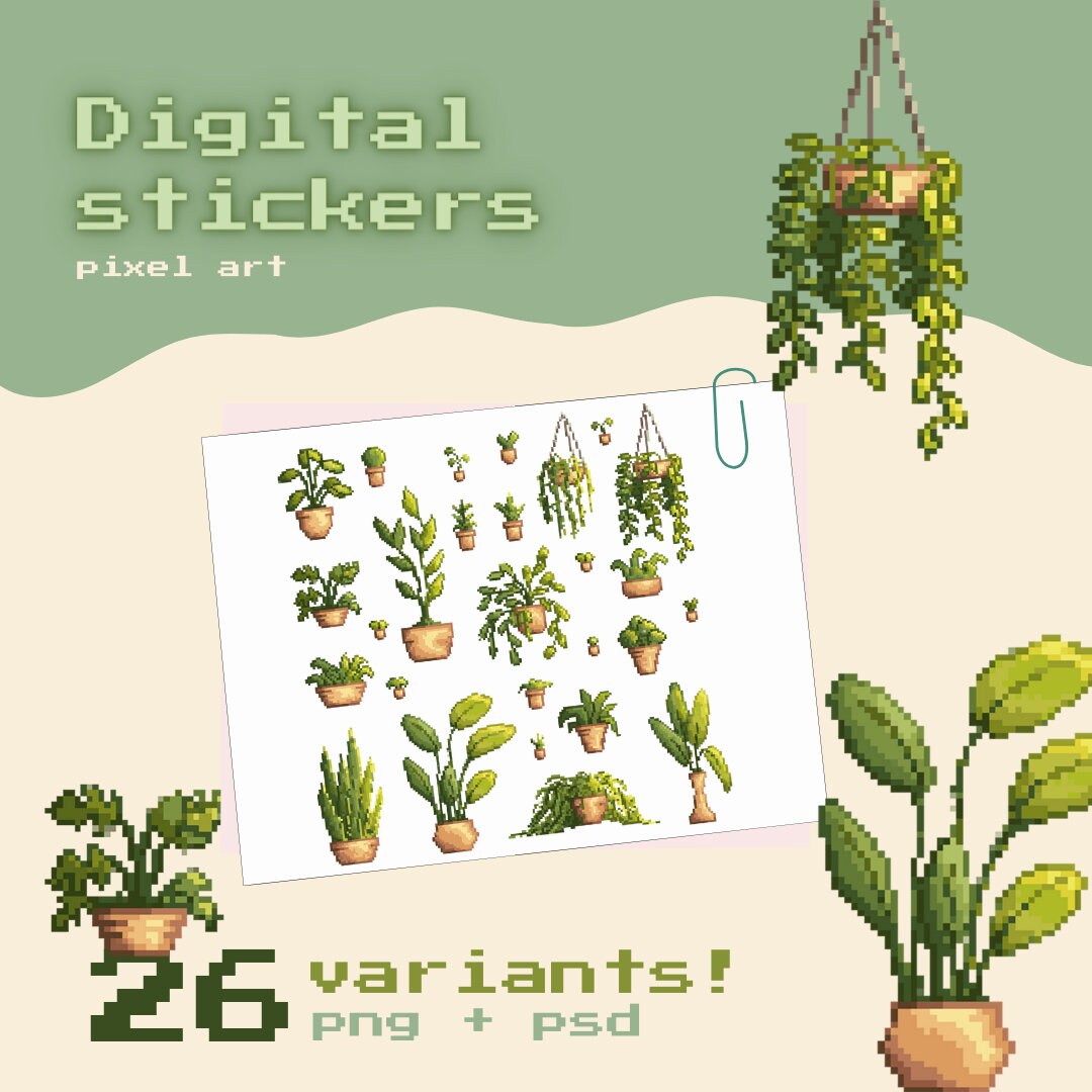 DIGITAL STICKERS | Bullet Journal Scrapbooking Pixel Art Pixart ...