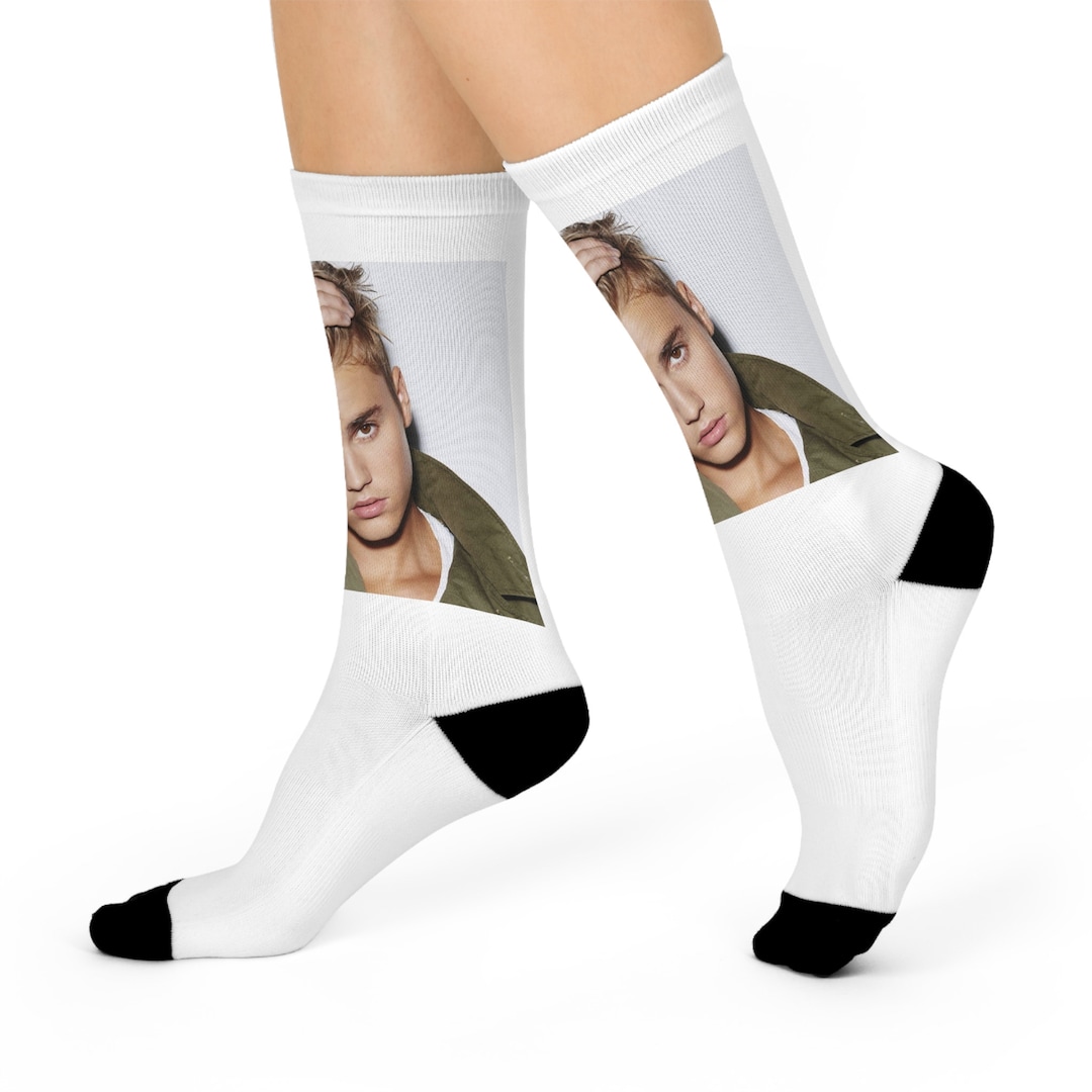 Justin Bieber Crew Socks, Justin Bieber Gift, Gifts Under 20, Gift for ...