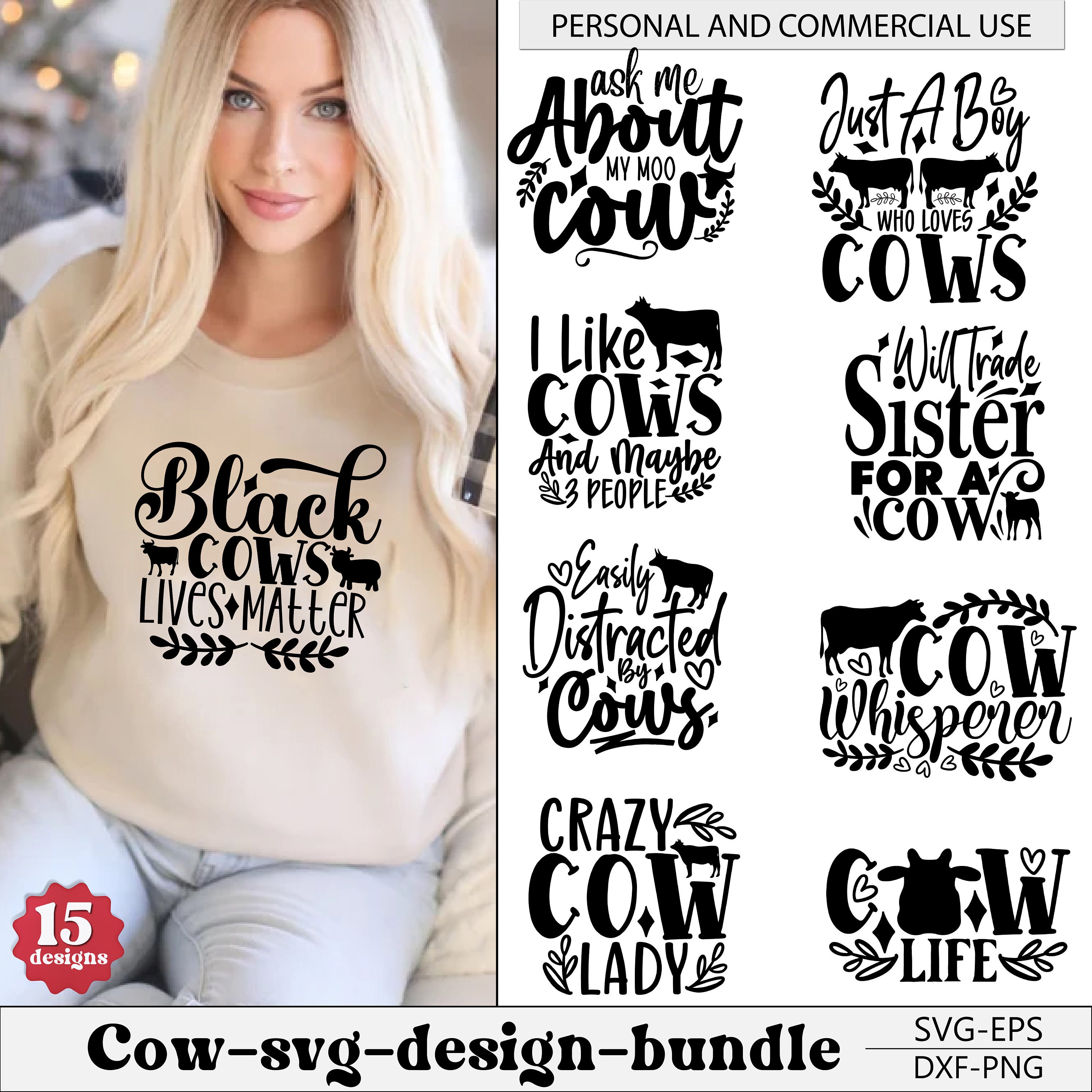 Cow SVG Bundle, Cow Lover SVG, Cow Clipart, Cow Svg Files for Cricut ...