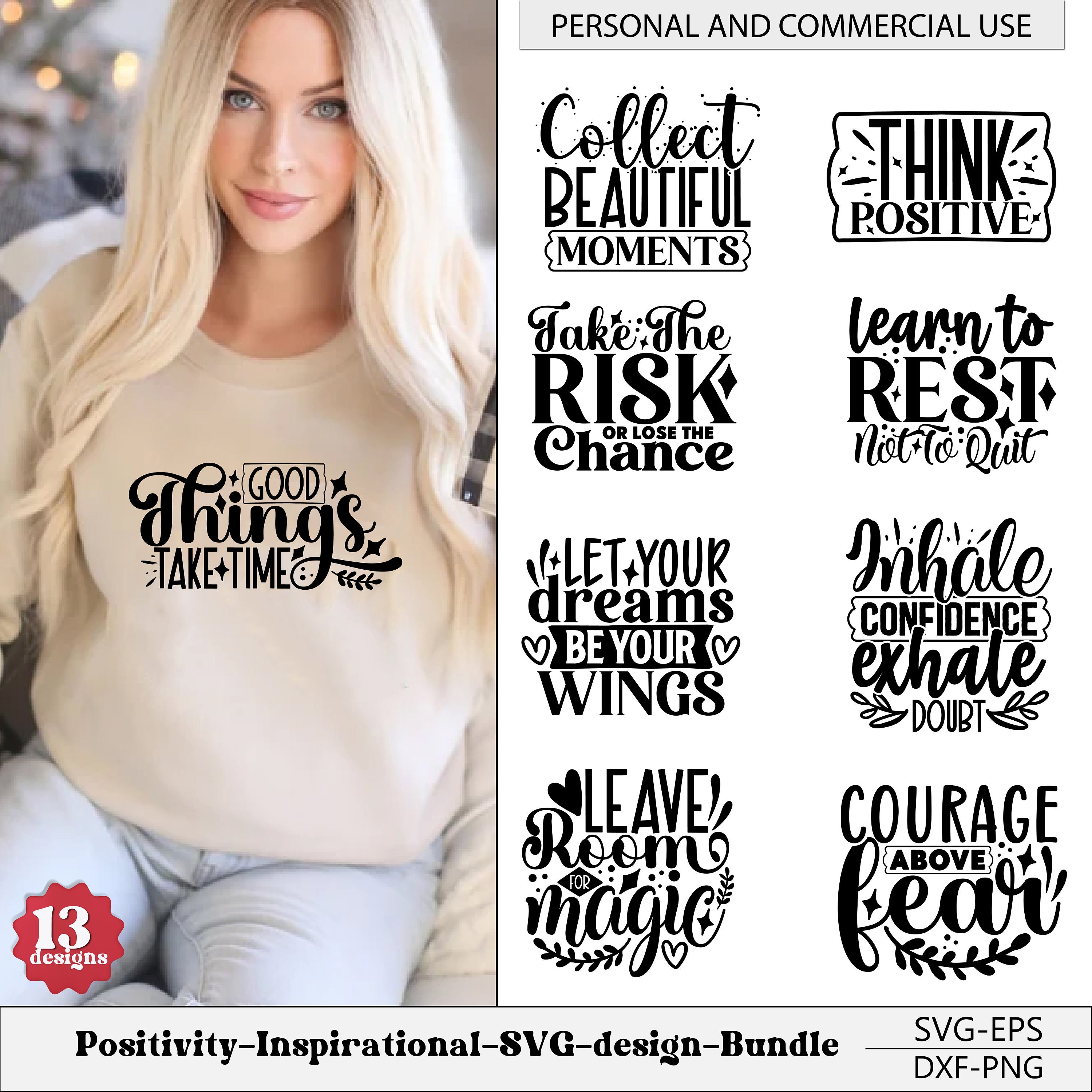 Positive Quotes SVG Bundle, Happy Svg, Motivational Quotes SVG ...