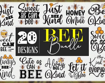 Bee SVG Bundle, Bumble Bee Svg, Honey Svg, Bee Clipart, Bee Silhouette ...