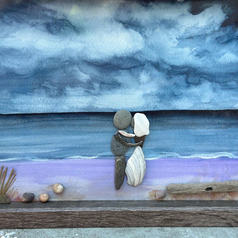 Painted Beach Stone - Etsy