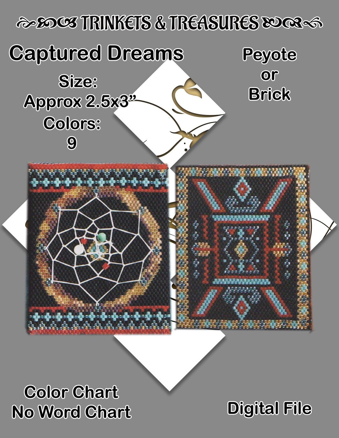 Amulet Bag Pattern Captured Dreams Dream Catcher for Peyote or Brick ...