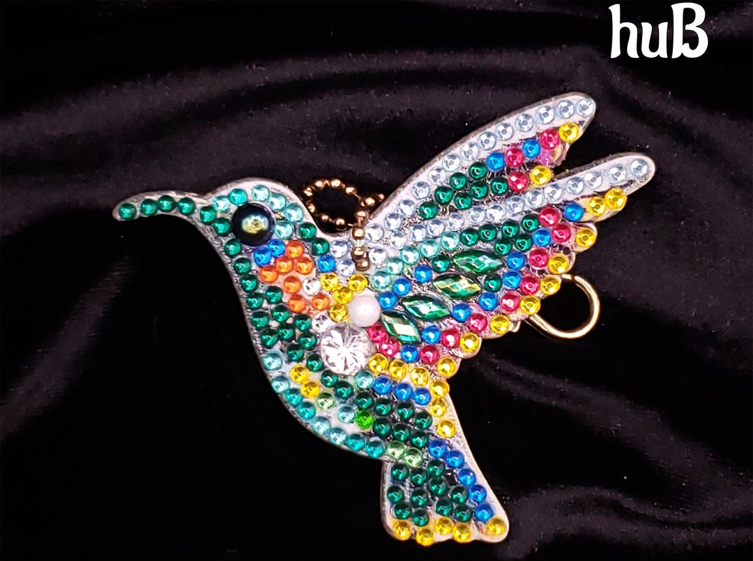 Sparkling Pretty Hummingbird Keychains Crystals - Etsy