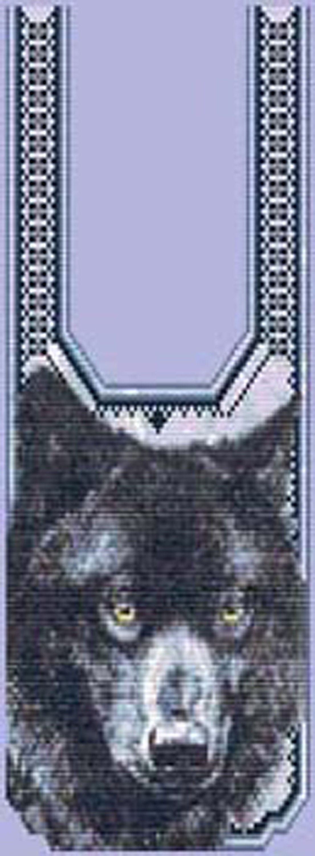 Wolf Loom or Square Stitch Pattern "spooky" Black Wolf Southwest Design ...