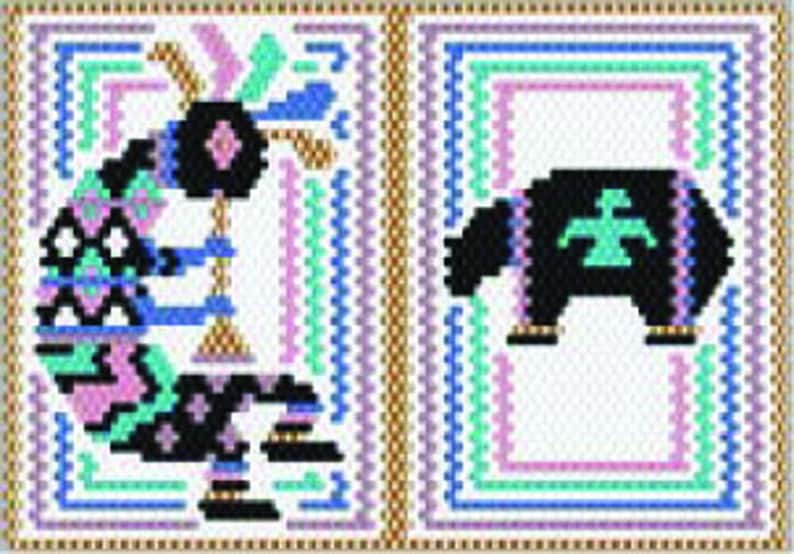 Kokopelli & Zuni Bear Amulet Pattern: Peyote/brick Stitch (digital ...