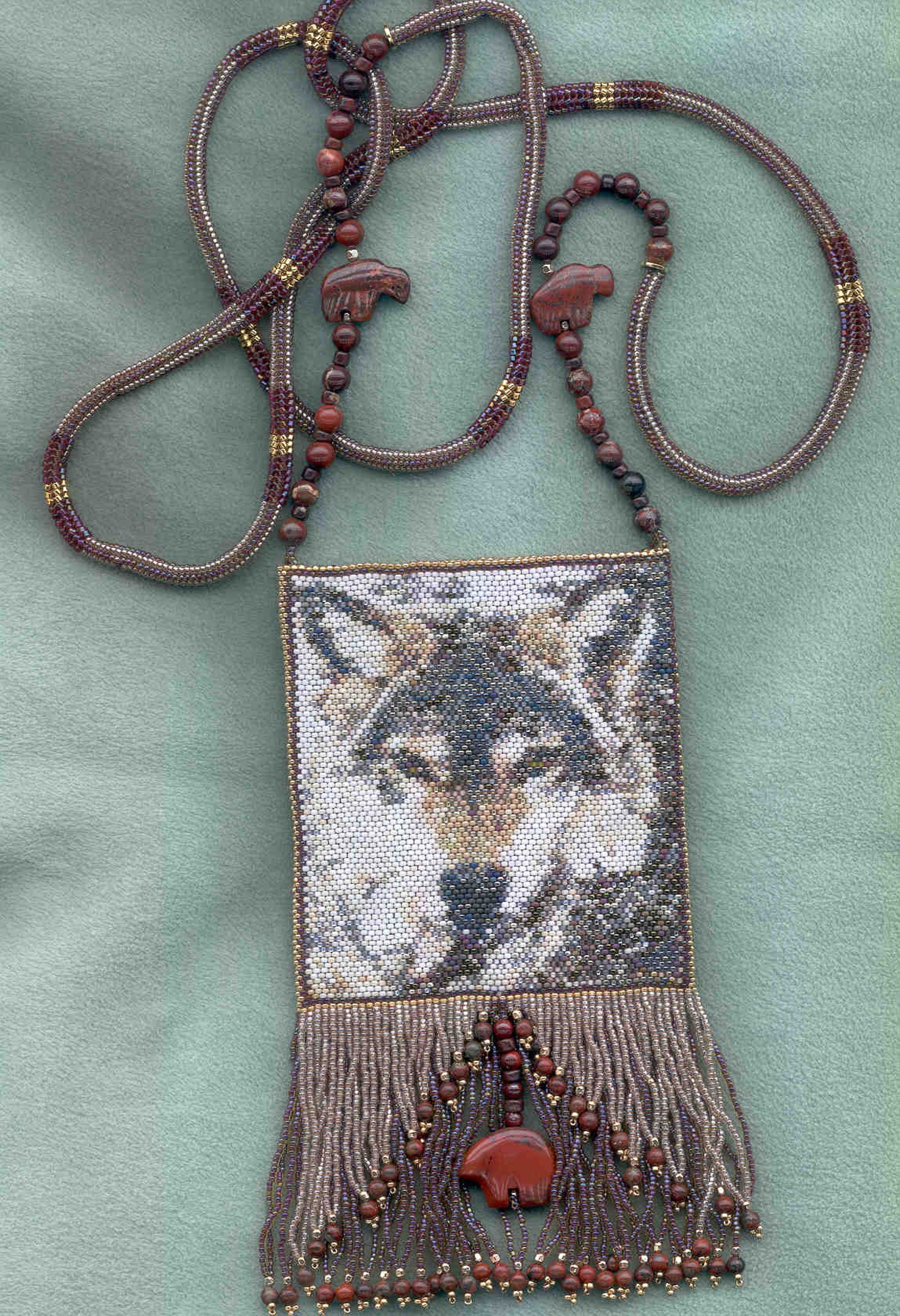 Beadwork Amulet Bag Pattern "little Brother" for Peyote or Brick Stitch ...