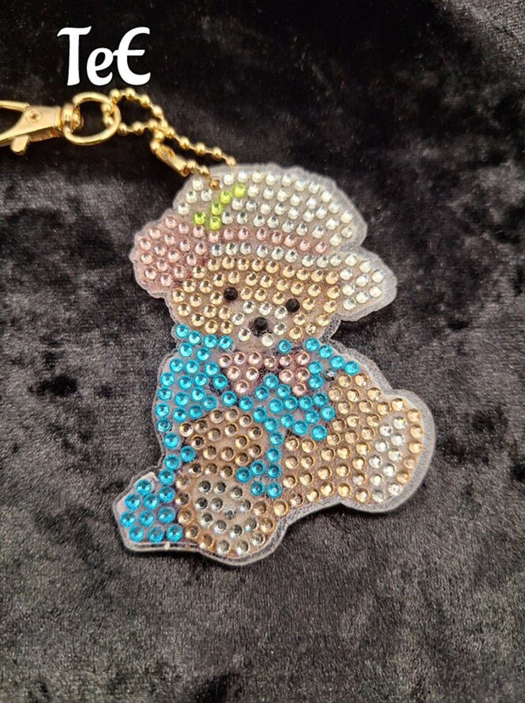 Cute Crystal Teddybear Keychains - Etsy