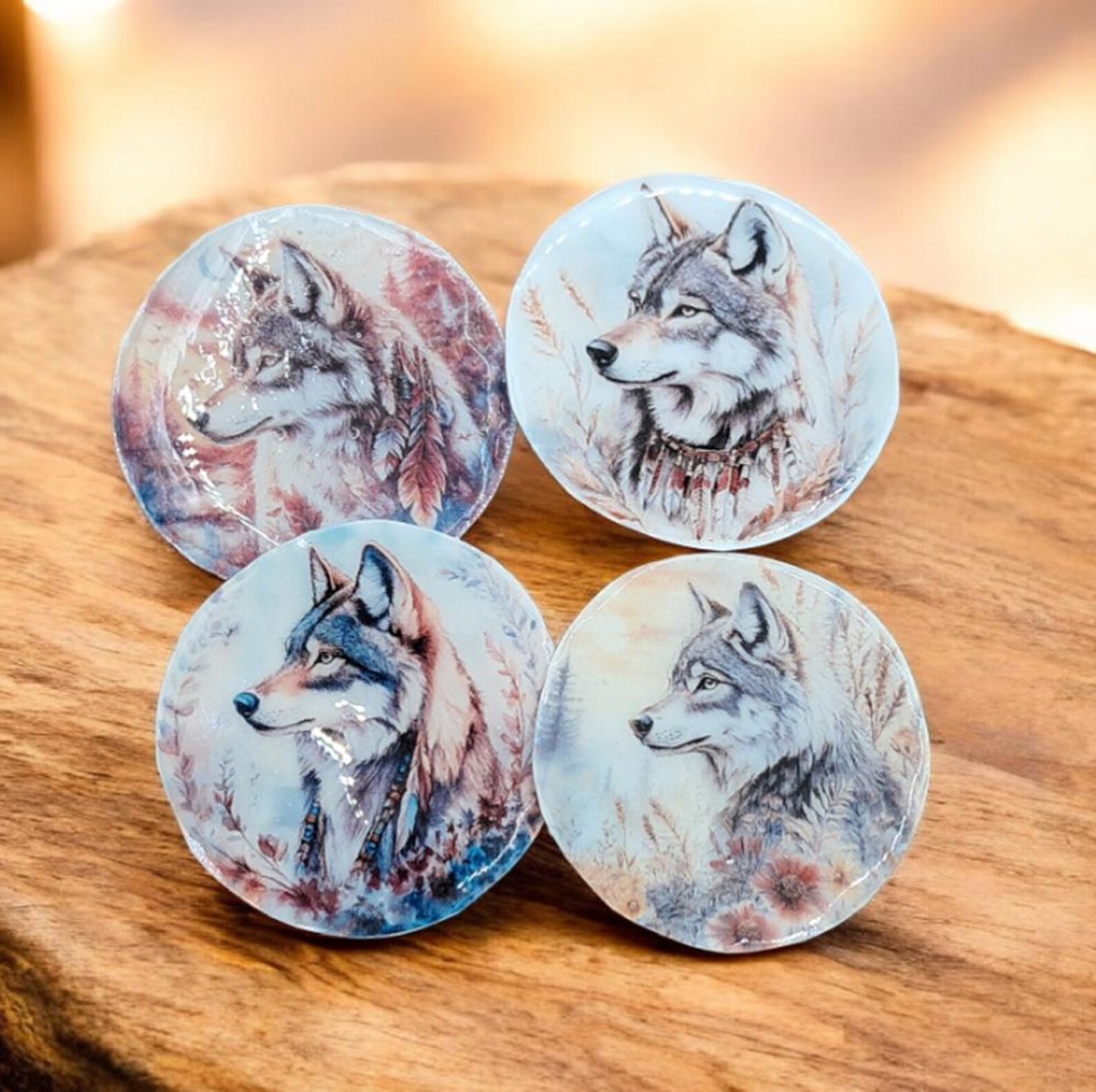 Native American Wolf Glass Cabochons for Jewelry, Craft Projects, in 1 ...