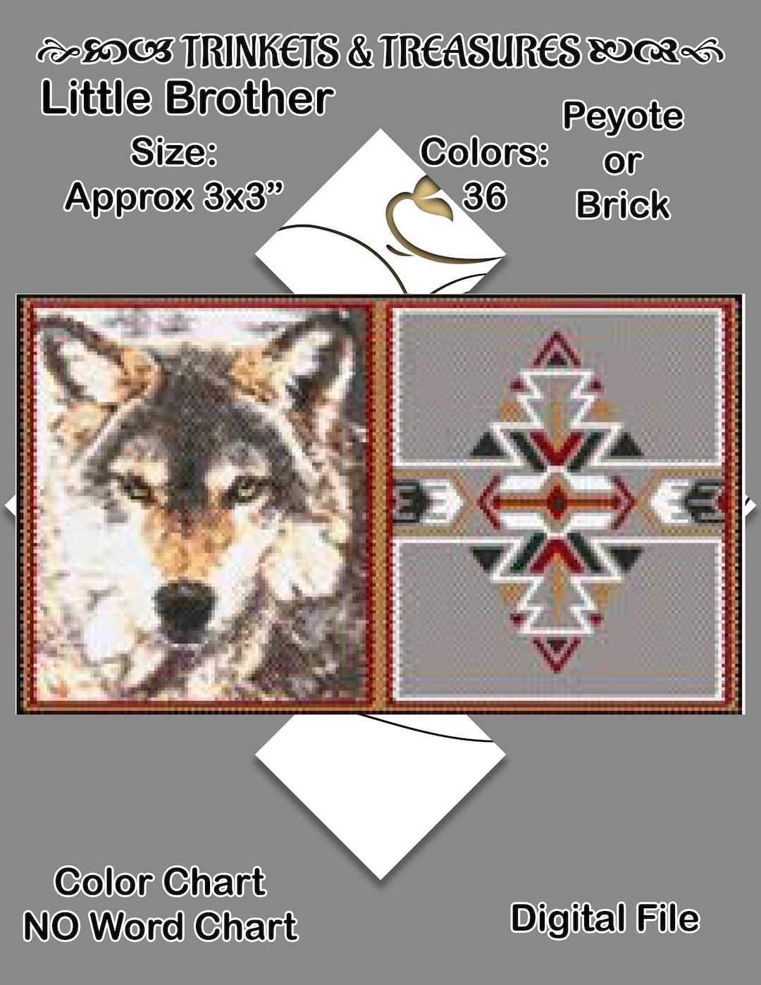 Wolf Amulet Bag Pattern: Peyote, Brick Stitch (digital File) - Etsy