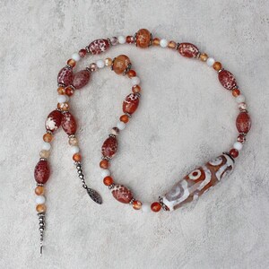 Orange Agate Primitive Necklace, Handmade Single Strand Gemstone ...