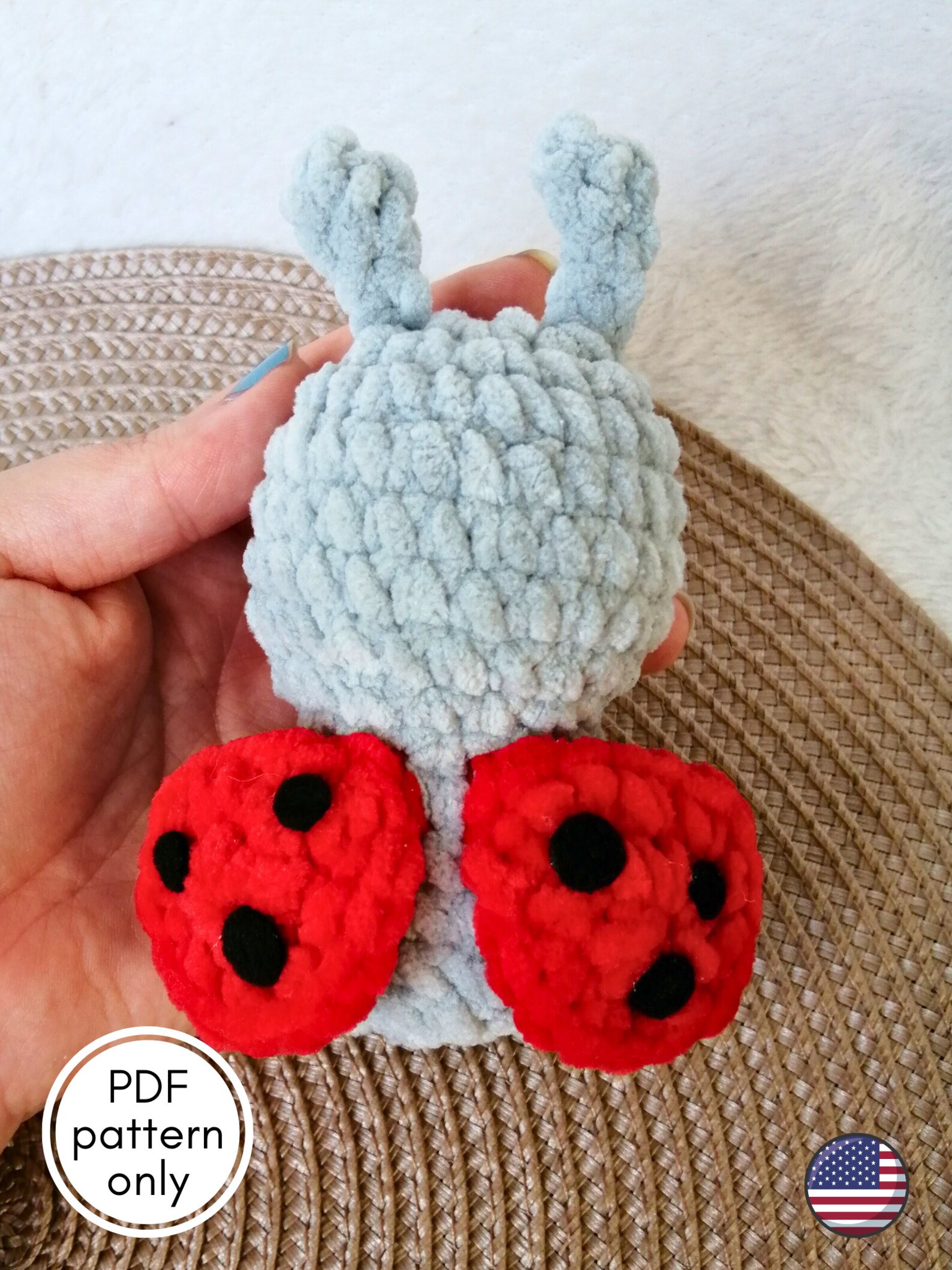 Bee, Ladybug, Butterfly, Low Sew PDF Crochet Pattern, Insect Crochet ...