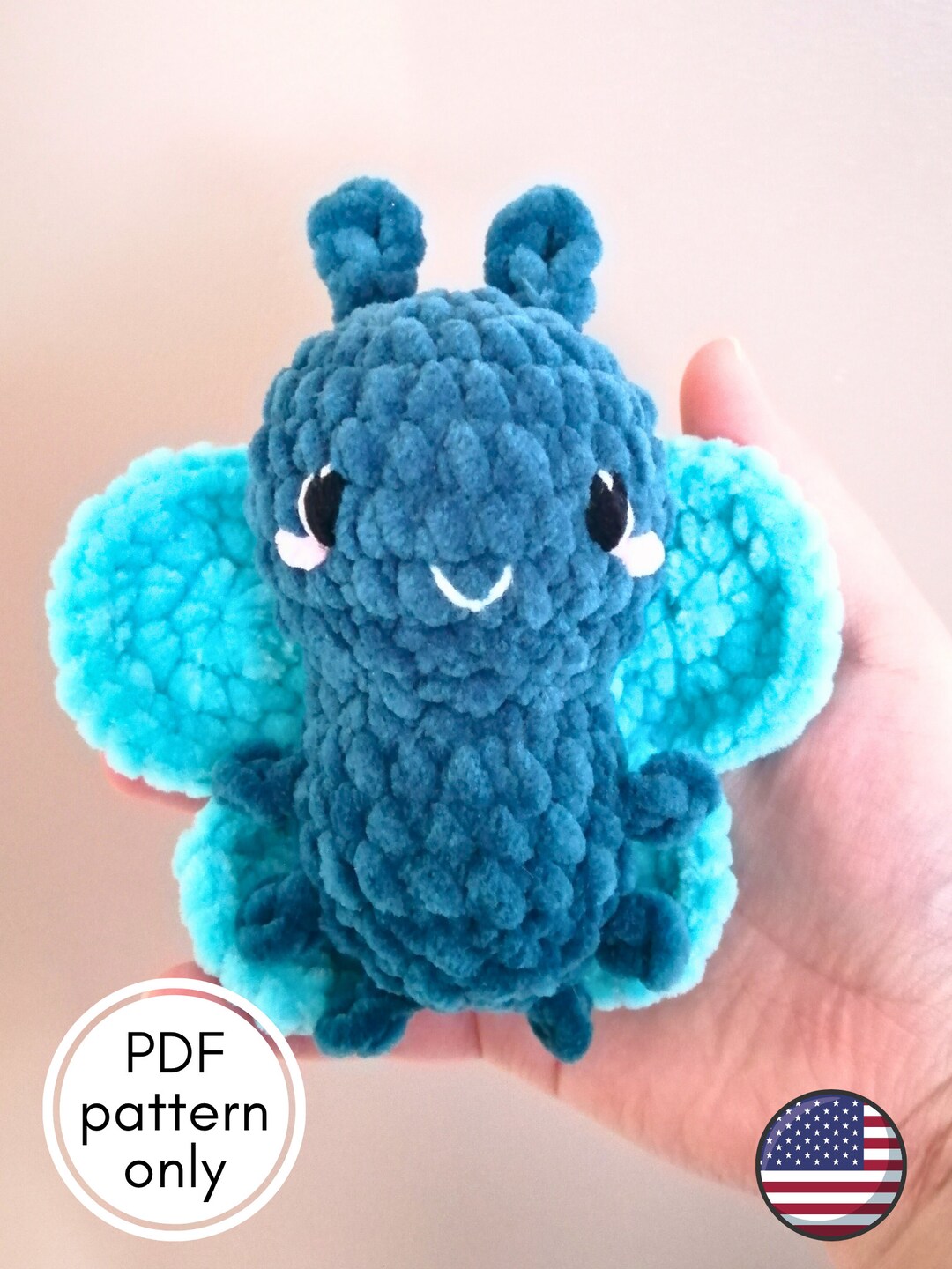 Bee, Ladybug, Butterfly, Low Sew PDF Crochet Pattern, Insect Crochet ...