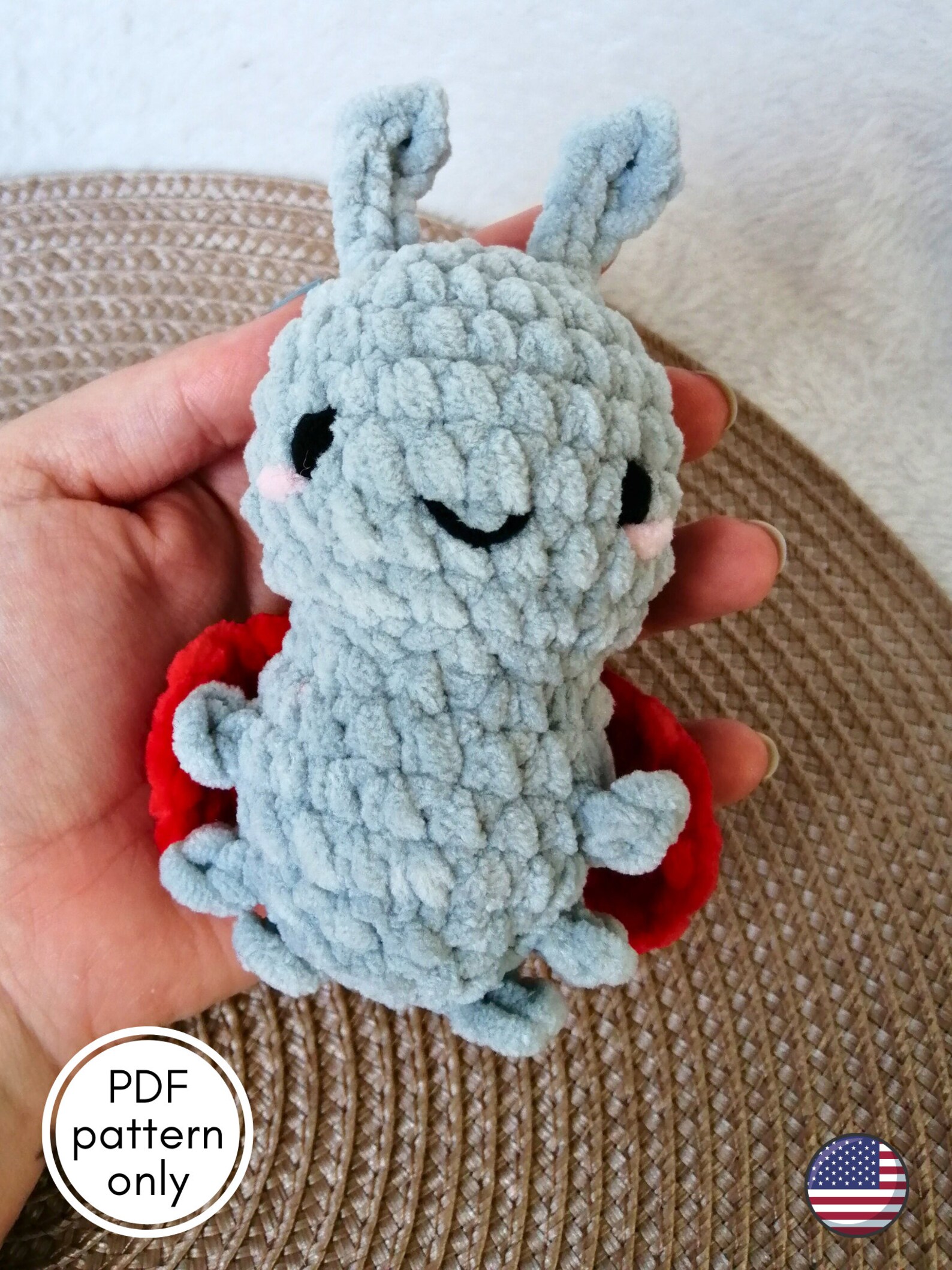 Bee, Ladybug, Butterfly, Low Sew PDF Crochet Pattern, Insect Crochet ...