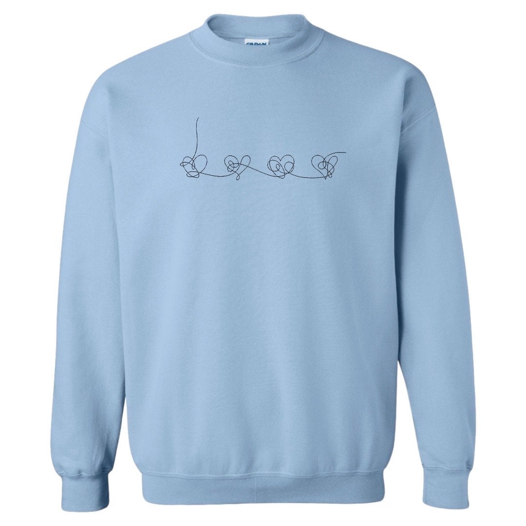 BTS Inspired Hearts Outline Embroidered Sweatshirt/hoodie, Bts Inspired ...