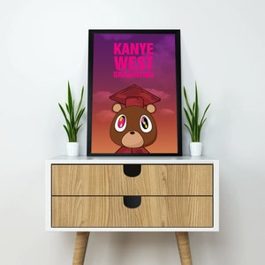 GRADUATION - New Kanye West Classic Rap Album Posters Digital Art Bear ...