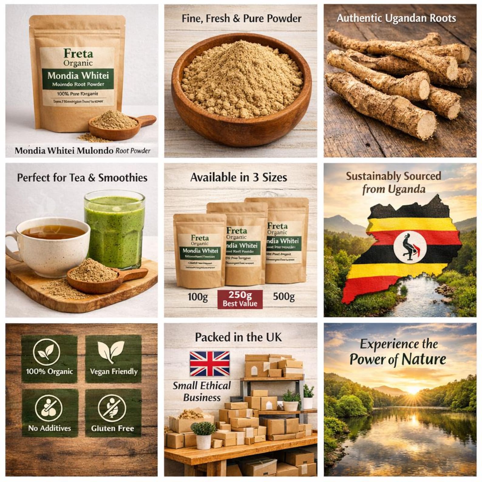 Mondia Whitei Mulondo Root Powder | Organic Ugandan White Ginger ...