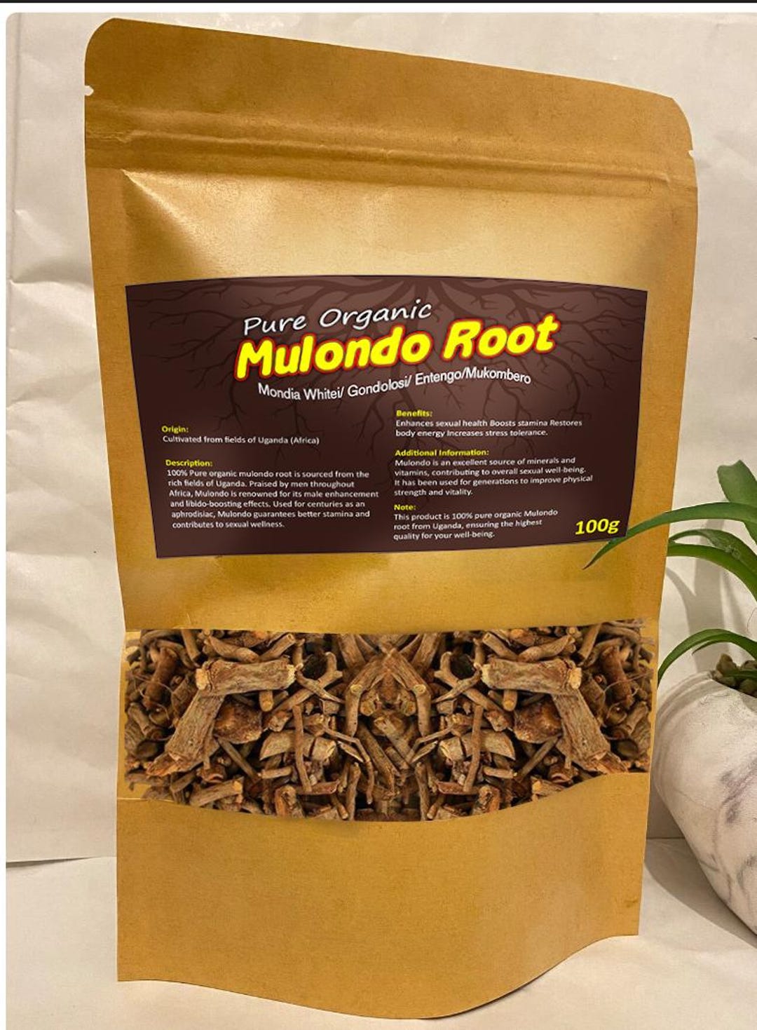 Organic Mondia Whitei Root - Pure Mulondo/white's Ginger - Premium ...