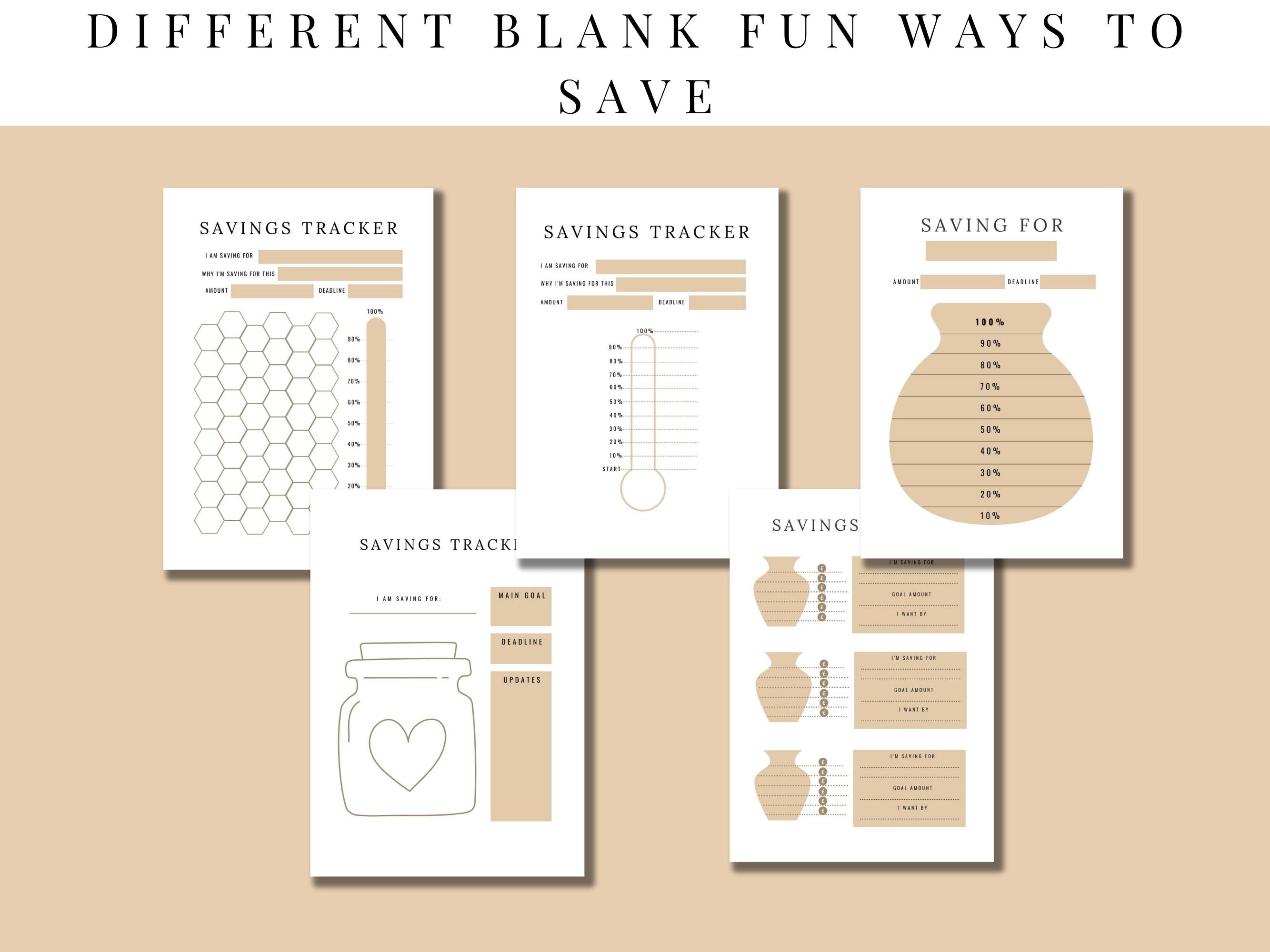 15-sheet Savings Tracker: Editable & Printable, Fun Custom Plans for ...