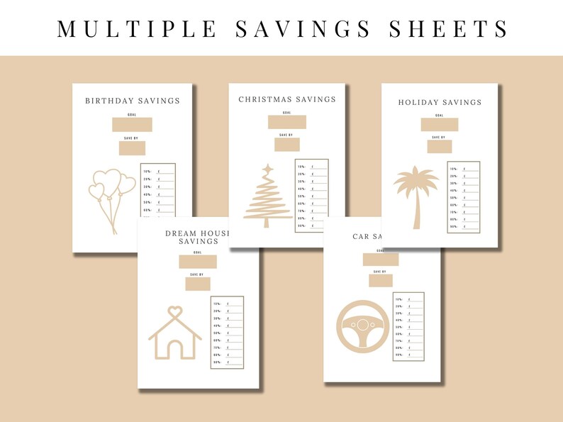 15-sheet Savings Tracker: Editable & Printable, Fun Custom Plans for ...