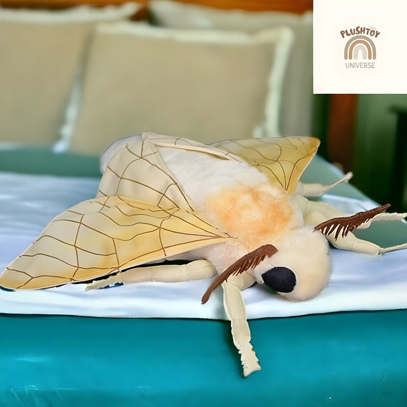 Giant Grey Silk Plushie Moth Toy Stuffed Moth Animal Plush Toy Grey ...