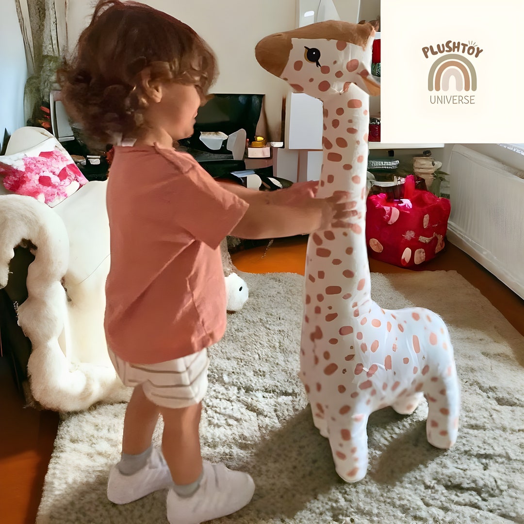Large Stuffed Giraffe Plush Toy White Orange Giraffe Soft Plushie Safari Animal Plush Toy ...