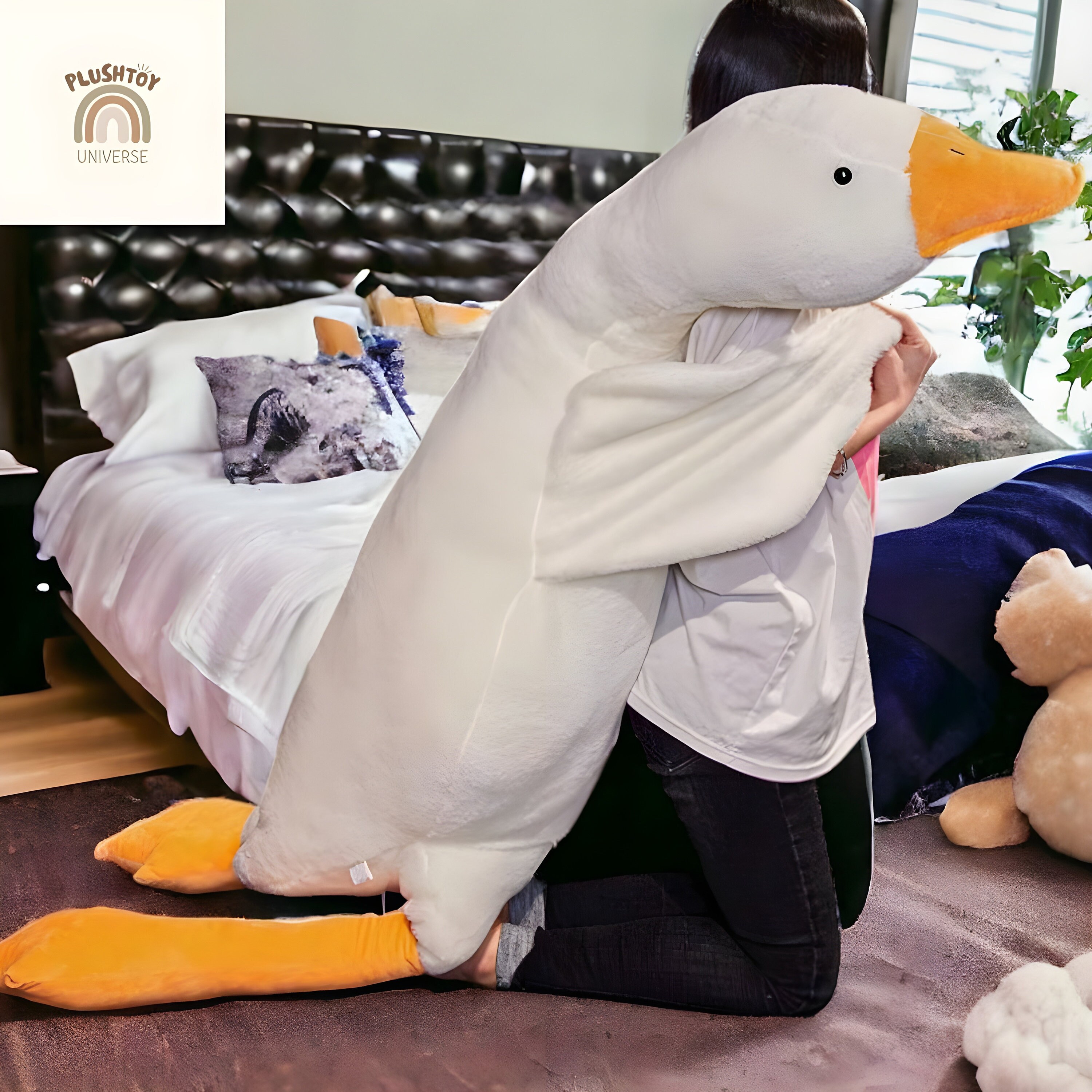 White Goose Plush Stuffed Toy Giant Goose Plush Cushion Toy Giant Sofa ...