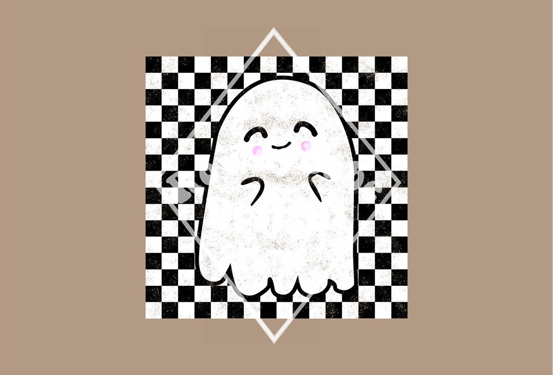 Ghost Checkered Halloween PNG, Sublimation Design Download, Trendy Png ...