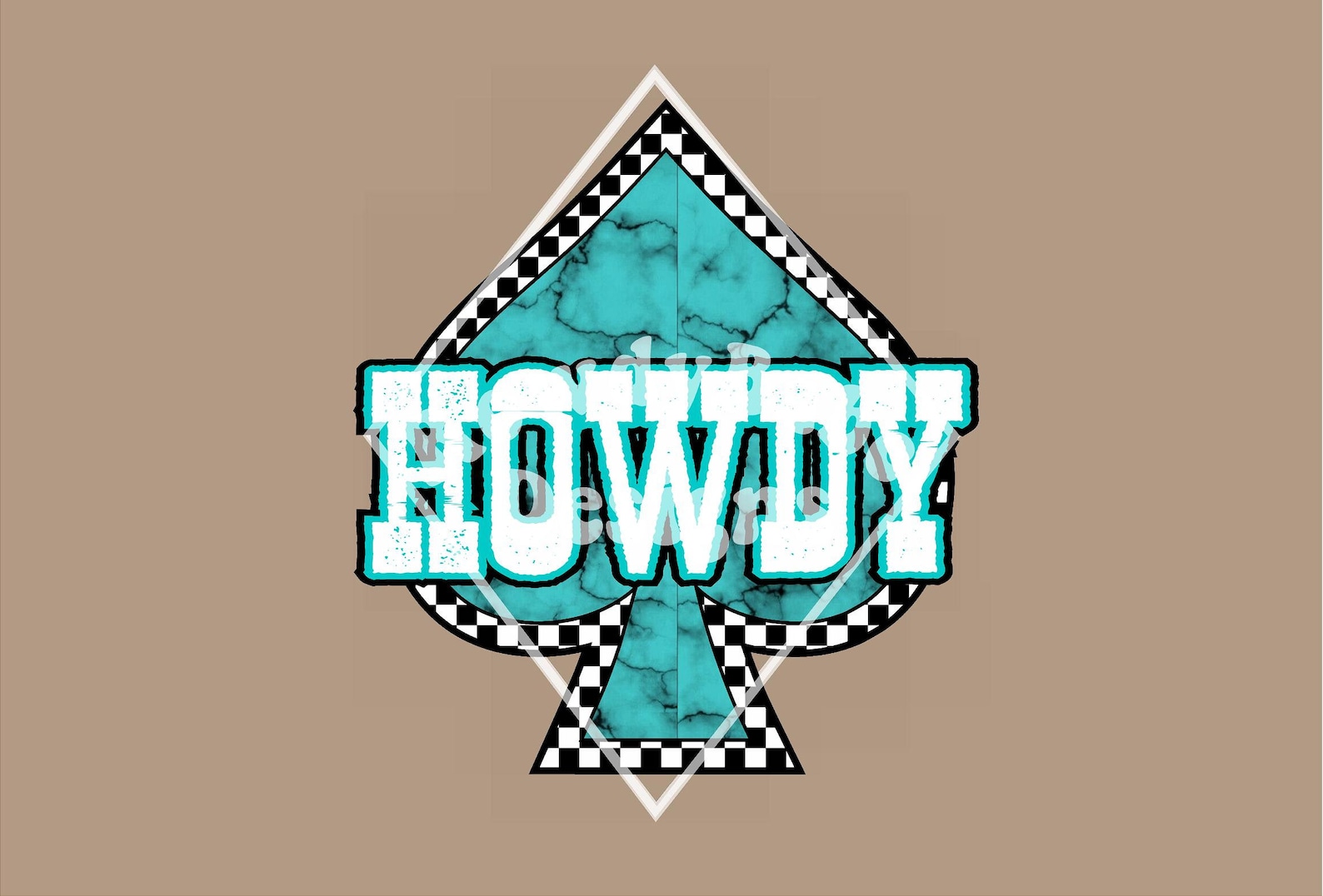 Howdy Checkered Spades PNG, Sublimation Design Download, Trendy Png ...