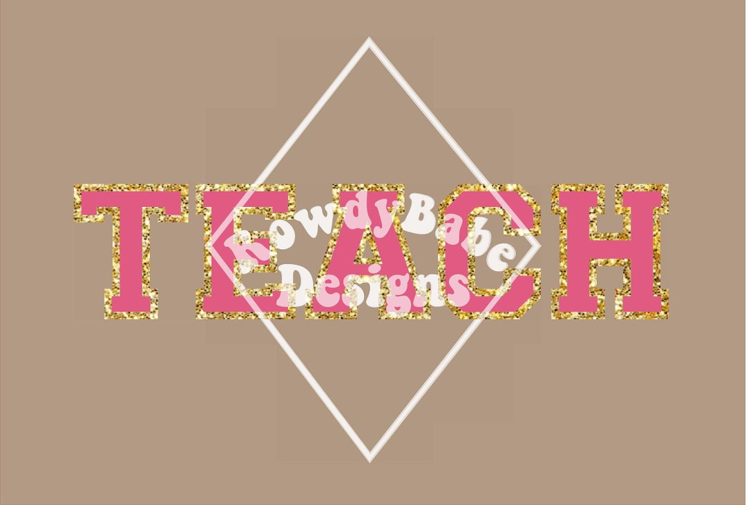 Teach Varsity Patch Letters PNG, Sublimation Design Download, Trendy ...