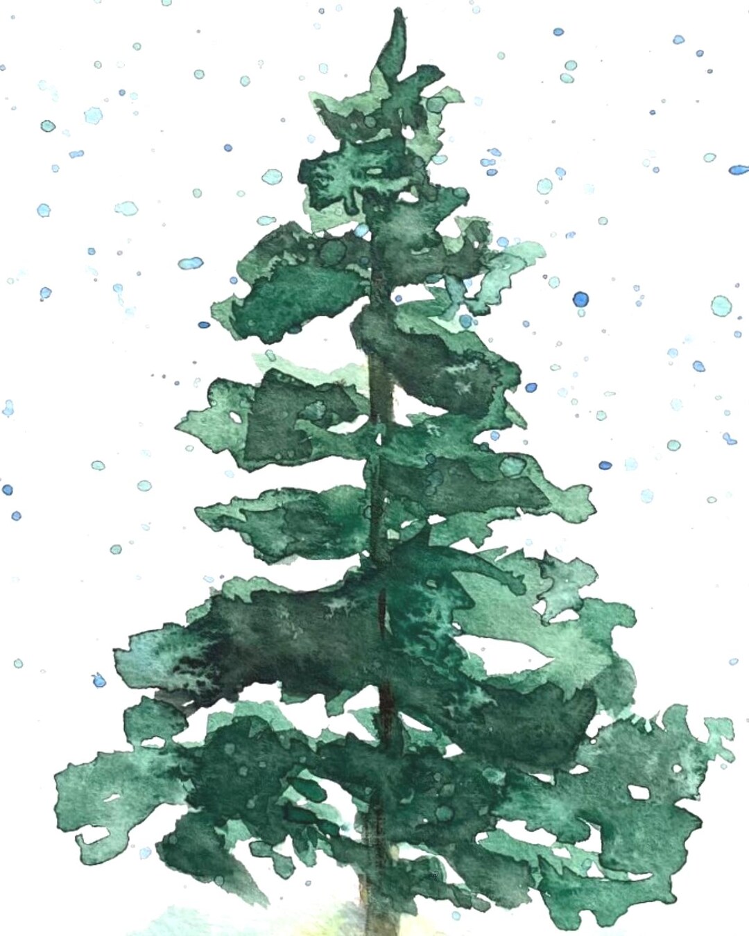 Evergreen Tree Note Card Set-snow-winter-nature - Etsy