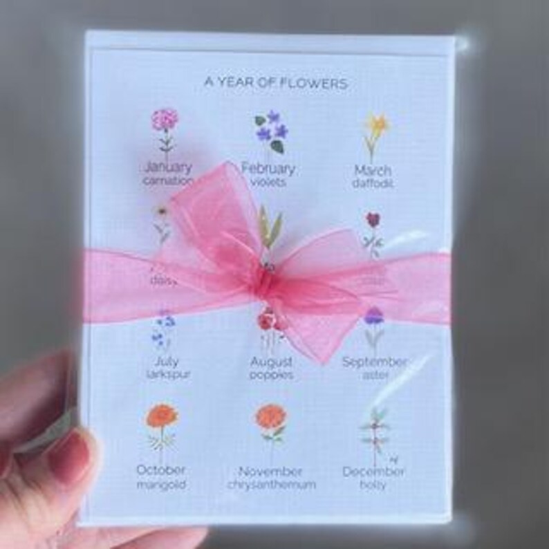 Year of Flowers 12 Card Set-birth Month Blooms-large Birth Month ...