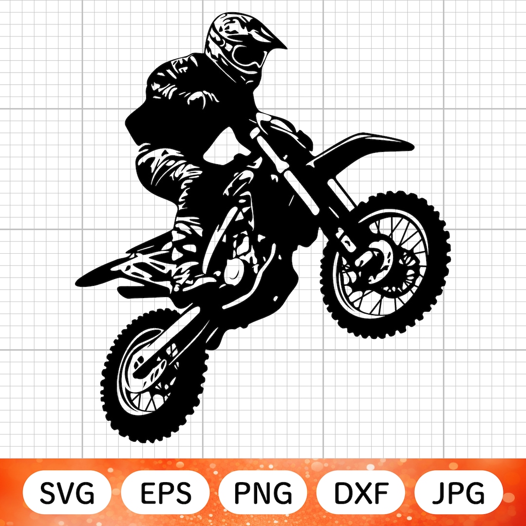 Motocross Rider Svg, Motorcycle Svg, Dirtbike Svg Silhouette, Motocross ...