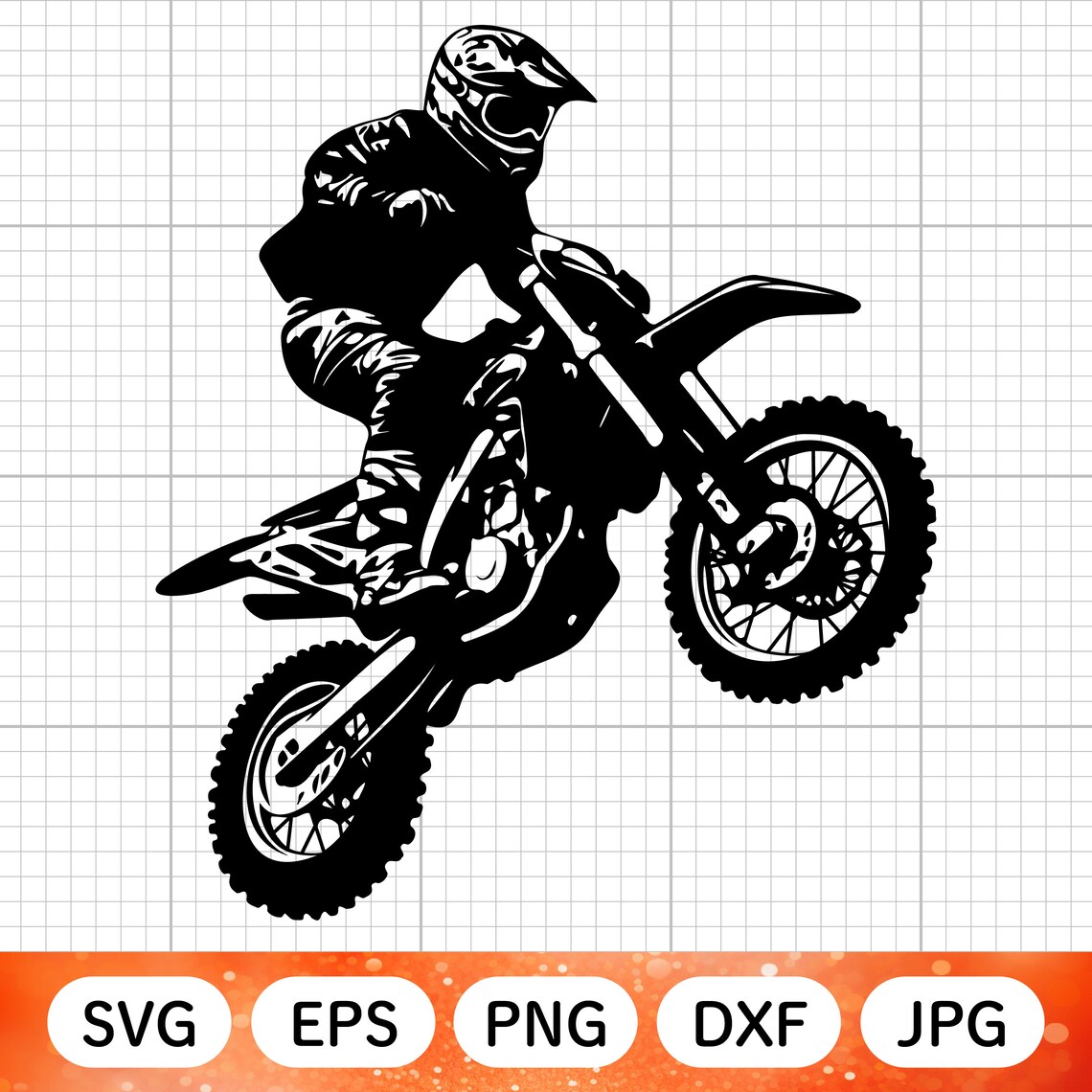 Motocross Rider Svg, Motorcycle Svg, Dirtbike Svg Silhouette, Motocross ...