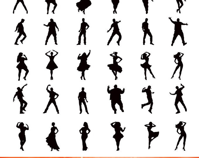 Dance Silhouette Svg Bundle - 100 Designs, Dancing People Svg, Dancer ...